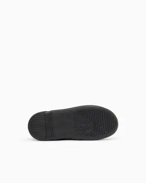 Emporio Armani Leather-effect Lace-up Trainers With Velcro Strap