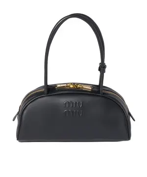 Miu Miu Beau Leather Top Handle Bag - Black