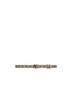 Gucci Gucci GG Marmont Reversible Thin Belt Brown