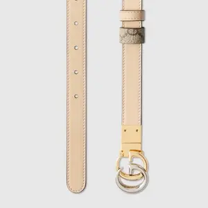 Gucci Gg Marmont Reversible Thin Belt - Brown
