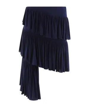 Alaïa Asymmetrical Ruffled Jersey Skirt - Black