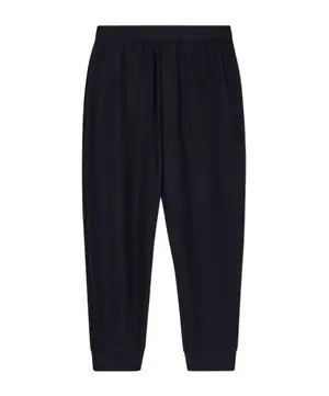 Emporio Armani All-over Logo Patterned Tapered Pants - Dark Blue