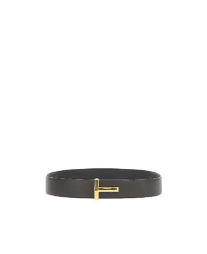 TOM FORD Double-sided T-logo Leather Belt - Black