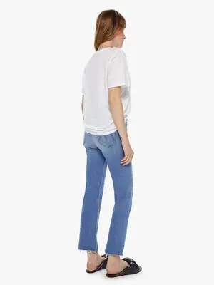 MOTHER High-waist Rider Distressed Ankle Jeans