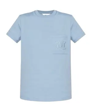 Max Mara Logo Embroidered Crewneck T-shirt - Blue