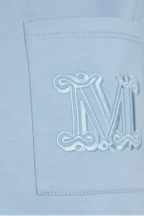 Max Mara Logo Embroidered Crewneck T-shirt - Blue
