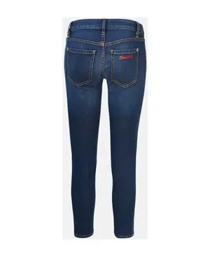Dsquared2 Logo Appliqué Mid-rise Cropped Jeans - Blue