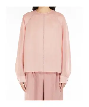 Max Mara Edile Crewneck Blouse With Macramé Inlays