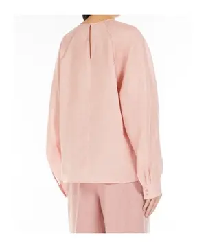 Max Mara Edile Crewneck Blouse With Macramé Inlays