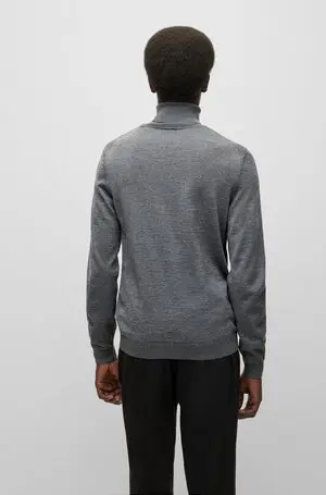Hugo Boss Roll-neck Wool Jumper - Gray