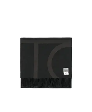 TOTEME Monogram Jacquard Fringed-edge Scarf