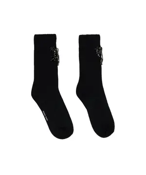 Simone Rocha Rose Embellished Ankle Socks - Black