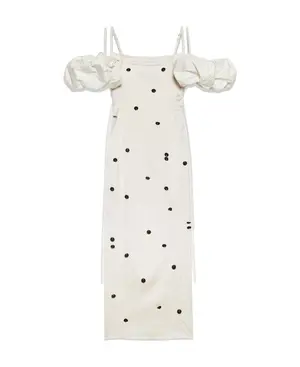 Jacquemus Jacquemus Chouchou Polka-Dot Midi Dress Off-white
