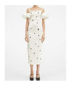 Jacquemus Polka-dot Midi Dress - Off-white