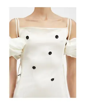 Jacquemus Polka-dot Midi Dress - Off-white