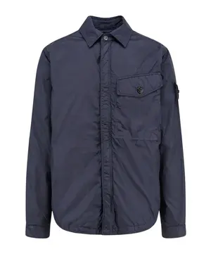 Stone Island Compass Patch Zip-up Jacket - Blue