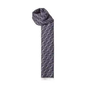 Fendi Ff Logo Jacquard Fringed-edge Scarf