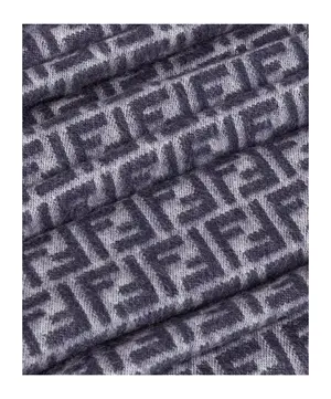 Fendi Ff Logo Jacquard Fringed-edge Scarf