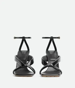 Bottega Veneta Riva Square Toe Stiletto Sandals - Black