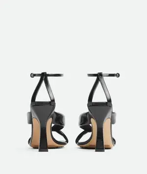 Bottega Veneta Riva Square Toe Stiletto Sandals - Black