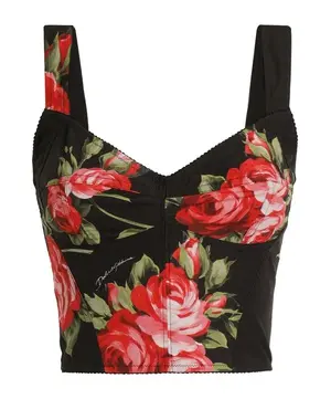 Dolce & Gabbana Bouquet Print Bustier Top - Color