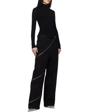 Alaïa Spiral Zipper Denim Jeans