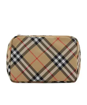 Burberry Checked Zip-around Travel Pouch