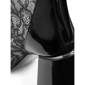 JIMMY CHOO Lace Panelling Block Heel Ankle Boots