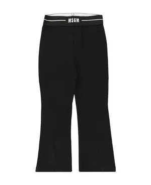 MSGM Logo Waistband Flared Jersey Trousers