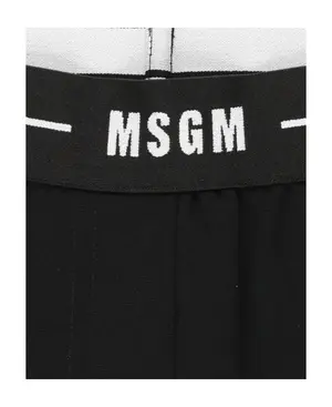 MSGM Logo Waistband Flared Jersey Trousers
