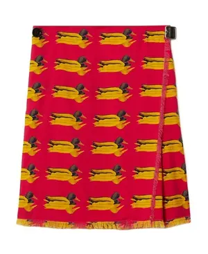 Burberry Duck Print Wool Miniskirt - Multicolor