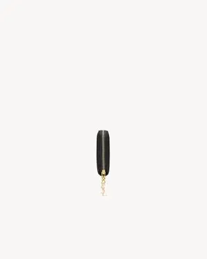 Saint Laurent Cassandre Bijou Grain De Poudre Zipper Wallet - Black