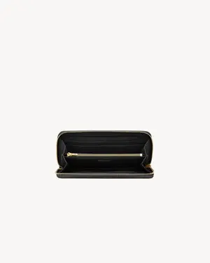 Saint Laurent Cassandre Bijou Grain De Poudre Zipper Wallet - Black