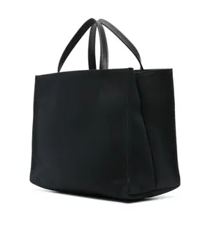 FERRAGAMO Logo-jacquard Raffia Tote Bag - Black
