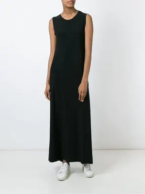 Norma Kamali Sleeveless Velvet Long Dress