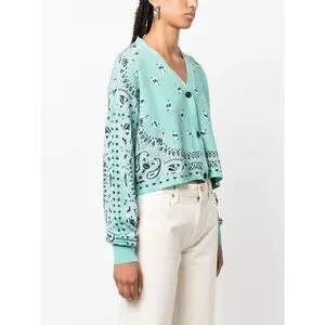 Amiri Logo Embroidered Cropped Cardigan