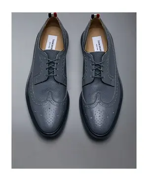 Thom Browne Almond Toe Leather Brogues - Grey