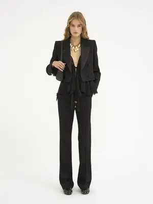 Chloé Virgin Wool Tailored Trousers - Black