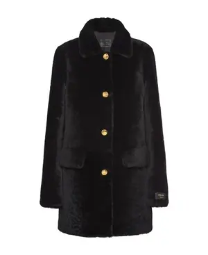 Prada Shearling Fur Coat - Black
