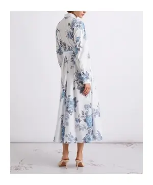 Marella Floral Print Cotton Poplin Shirt Dress