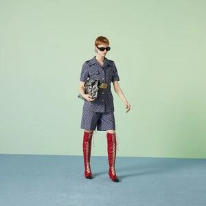 Gucci Gg Monogram Belted Dress