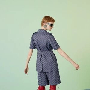 Gucci Gg Monogram Belted Dress