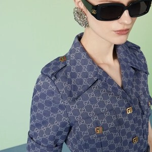 Gucci Gg Monogram Belted Dress