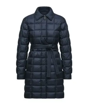 Moncler Gresillon Belted Long Padded Jacket - Midnight Blue