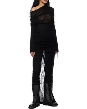 ANN DEMEULEMEESTER Draped Turtleneck Long-sleeved Jumper - Black