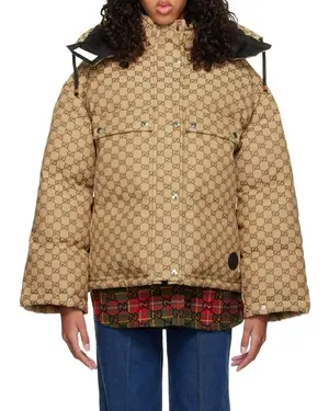 Gucci Gg Cotton Canvas Puffer Jacket