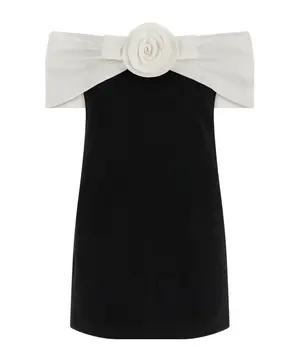 SELF-PORTRAIT Crepe Flower Mini Dress - No