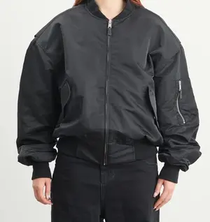 ENTIRE STUDIOS Bomber Jacket With Zippered Sleeve Pockets - Black