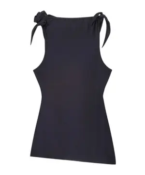 Coperni Asymmetrical Flower Top - Black