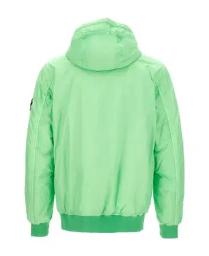 Stone Island Logo Patch Hooded Jacket - Light Green